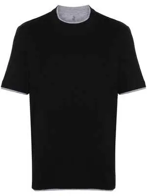 Brunello Cucinelli Layered-effect T-shirt - Black