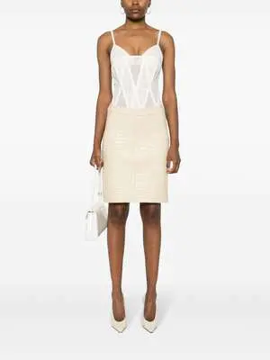 TOM FORD Patent Crocodile-embossed Mini Skirt - Neutrals