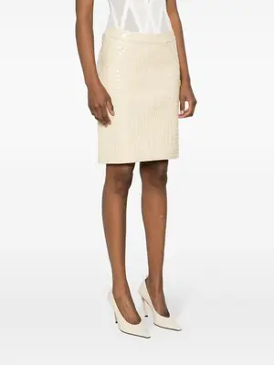 TOM FORD Patent Crocodile-embossed Mini Skirt - Neutrals