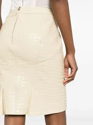 TOM FORD Patent Crocodile-embossed Mini Skirt - Neutrals