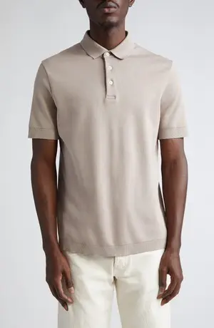 Herno Cotton Jersey Polo 2600 Taupe