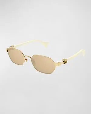 Gucci Gucci GG Logo Metal Cat-Eye Sunglasses - Shiny Endura Gold