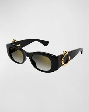 CARTIER Acetate Cat-eye Sunglasses - Black