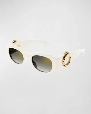 CARTIER Cartier Acetate Cat-eye Sunglasses White