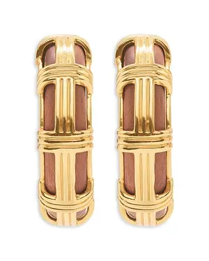 CAPUCINE DE WULF Gaia Cage Hoop Earrings - Brown/gold