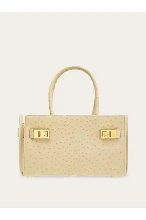 FERRAGAMO Tote Bag With Gancini Buckles M - Red