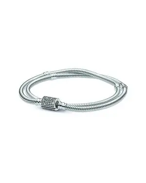PANDORA Pandora Moments Silver Double Snake Chain Bracelet - Nocolor
