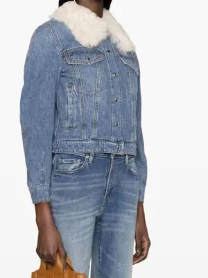 Chloé Shearling-collar Denim Jacket