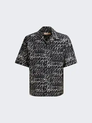 Marni Tropical Wool Bowling Shirt - Black