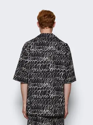 Marni Tropical Wool Bowling Shirt - Black