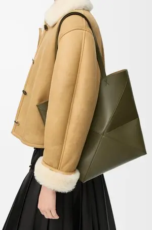 Loewe Luxury Puzzle Fold Tote Bag - Dark Khaki