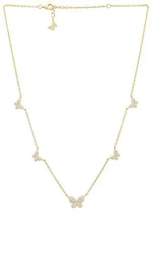 ADINA EDEN Pave Butterfly Necklace - Gold