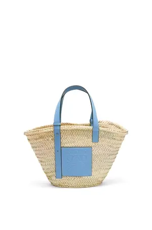 Loewe Basket Bag In Palm Leaf And Leather Skin