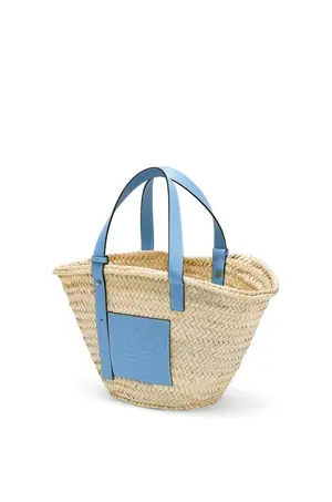 Loewe Basket Bag In Palm Leaf And Leather Skin