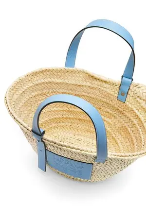 Loewe Basket Bag In Palm Leaf And Leather Skin