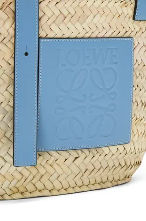 Loewe Basket Bag In Palm Leaf And Leather Skin