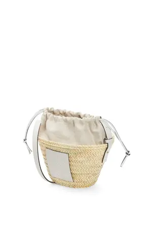 Loewe Palm Leaf And Leather Bucket Bag - Natural/white