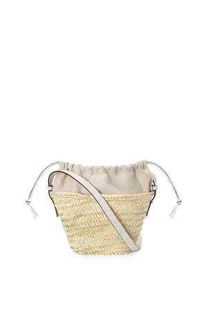 Loewe Palm Leaf And Leather Bucket Bag - Natural/white