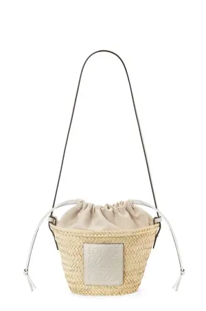 Loewe Palm Leaf And Leather Bucket Bag - Natural/white