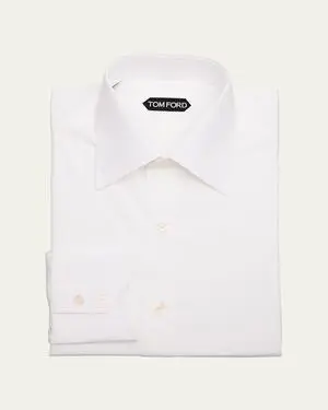 TOM FORD Cotton Point-collar Dress Shirt - Optical Wh