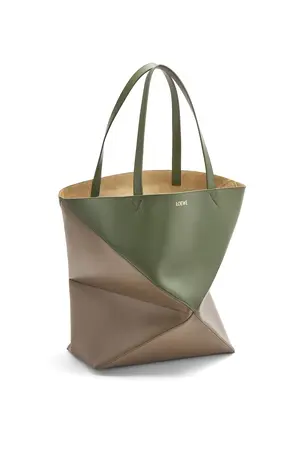 Loewe LOEWE XXL Puzzle Fold Tote Umber/hunter Green