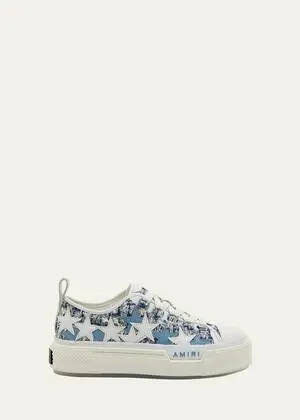 Amiri Stars Low-Top Mohair Canvas Sneakers 420 Blue