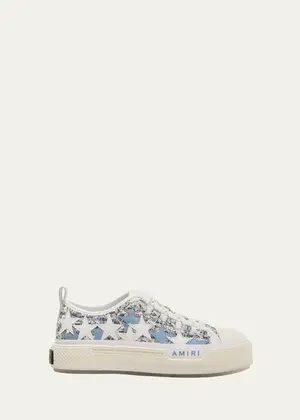 Amiri Stars Low-Top Mohair Canvas Sneakers Blue