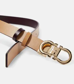 FERRAGAMO Gancini Reversible Leather Belt - Brown