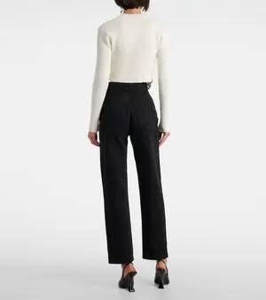 AREA Crystal-embellished Straight Jeans - Black