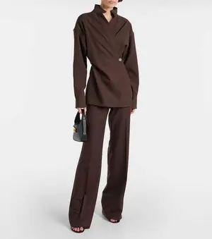 FERRAGAMO Wrap Shirt - Brown