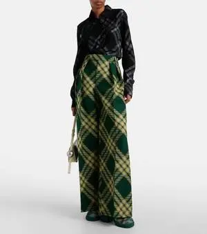Burberry Check Ankle Boots - Green