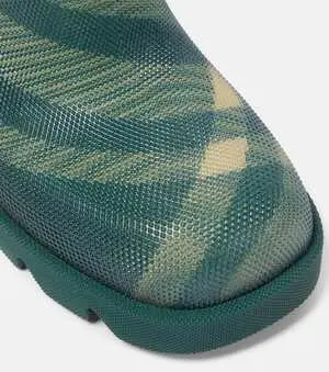 Burberry Check Ankle Boots - Green