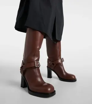Burberry 100 Leather Knee-high Boots - Brown