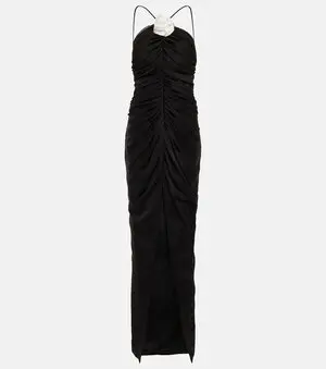 RASARIO Floral-appliqué Gown - Black