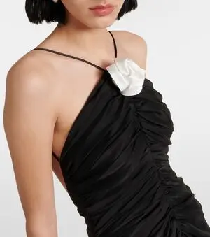 RASARIO Floral Appliqué Chiffon Gown