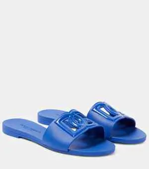 Dolce & Gabbana Dg Cutout Slides - Blue