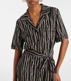 Chloé Printed Silk Sablé Shirt Dress