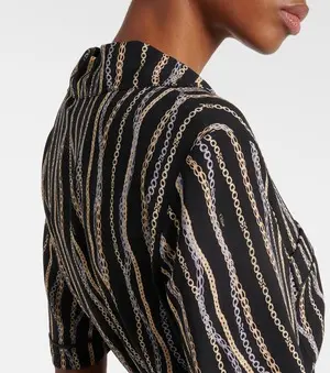 Chloé Printed Silk Sablé Shirt Dress