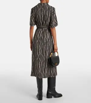 Chloé Printed Silk Sablé Shirt Dress
