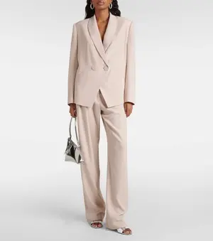 THE SEI Double-breasted Crêpe Blazer