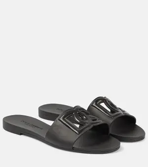 Dolce & Gabbana Dg Cutout Slides - Black