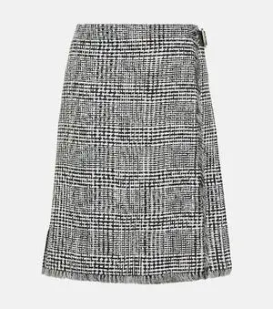 Burberry Houndstooth High-rise Wrap Skirt