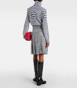 Burberry Houndstooth High-rise Wrap Skirt