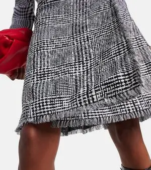 Burberry Houndstooth High-rise Wrap Skirt