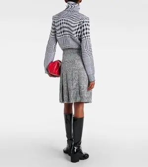 Burberry Houndstooth High-rise Wrap Skirt - Multicoloured