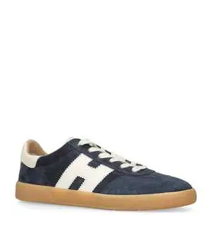 Hogan Suede Sneakers With Contrasting 'h' Emblem - Navy