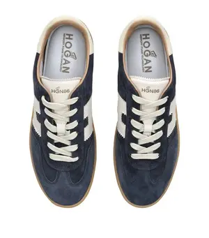 Hogan Suede Sneakers With Contrasting 'h' Emblem - Navy