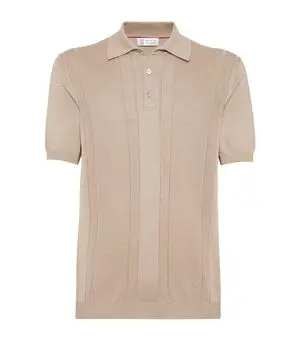 Brunello Cucinelli Cotton Rib-knit Polo Shirt