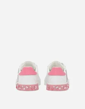 Dolce & Gabbana Calfskin Portofino Sneakers - White
