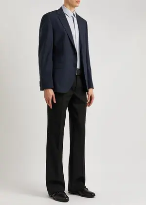 BOSS Stretch-wool Blazer - Navy